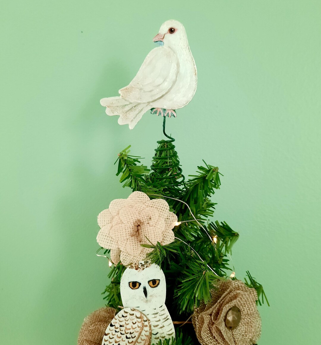 Dove Tree Topper, Bird Tree Topper, Dove Figurine, Gift for Bird Lover ...