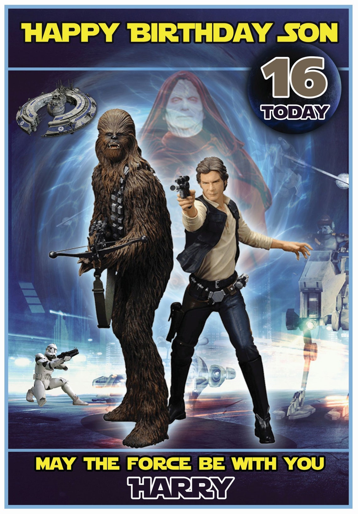 Personalised Star Wars Theme Birthday Card 4 Designs | Etsy