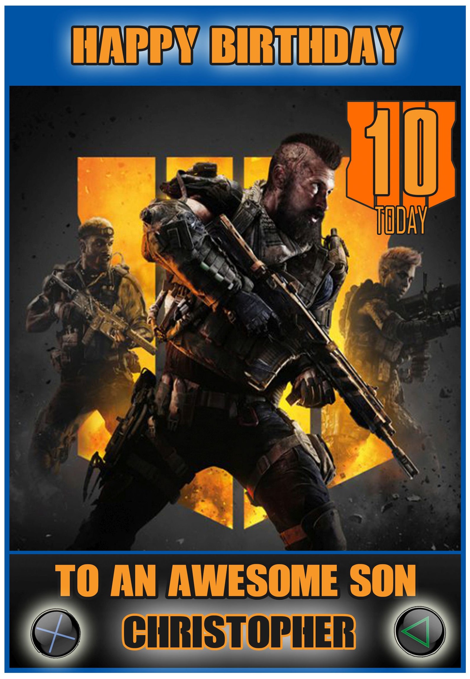 Personalised Call of Duty Inspired Birthday Card | Etsy