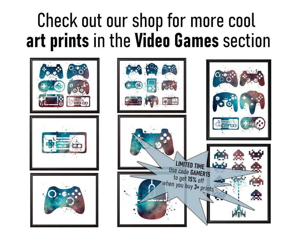 Video Game Player PRINTABLE Wall Art Print Poster Retro - Etsy