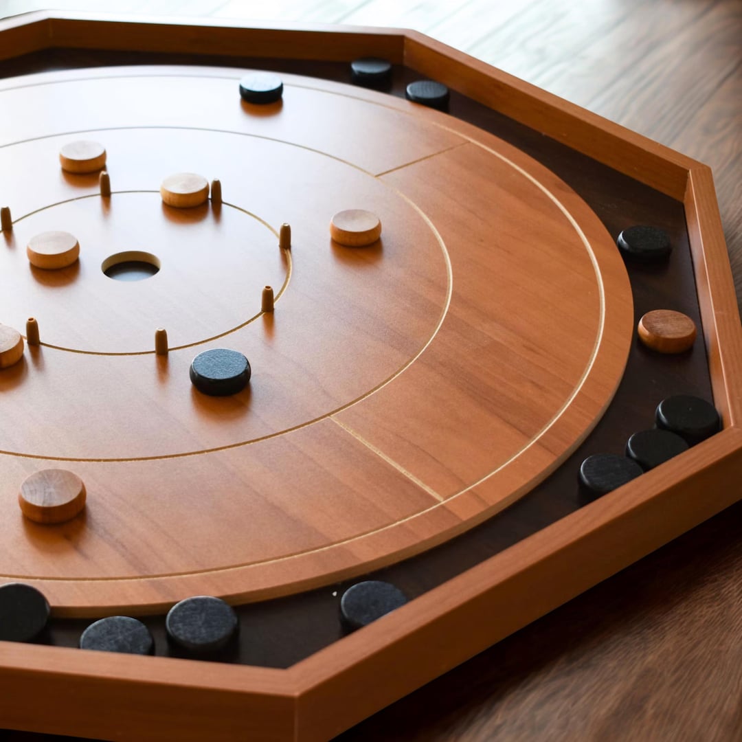 Crokinole Board for Beginners - Cherry & Walnut Melamine - Etsy UK