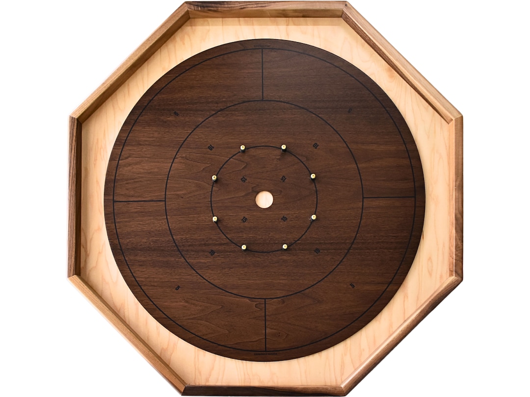 The Walnut Grove Crokinole Board Traditional Octagon Game Set 24 Inch ...