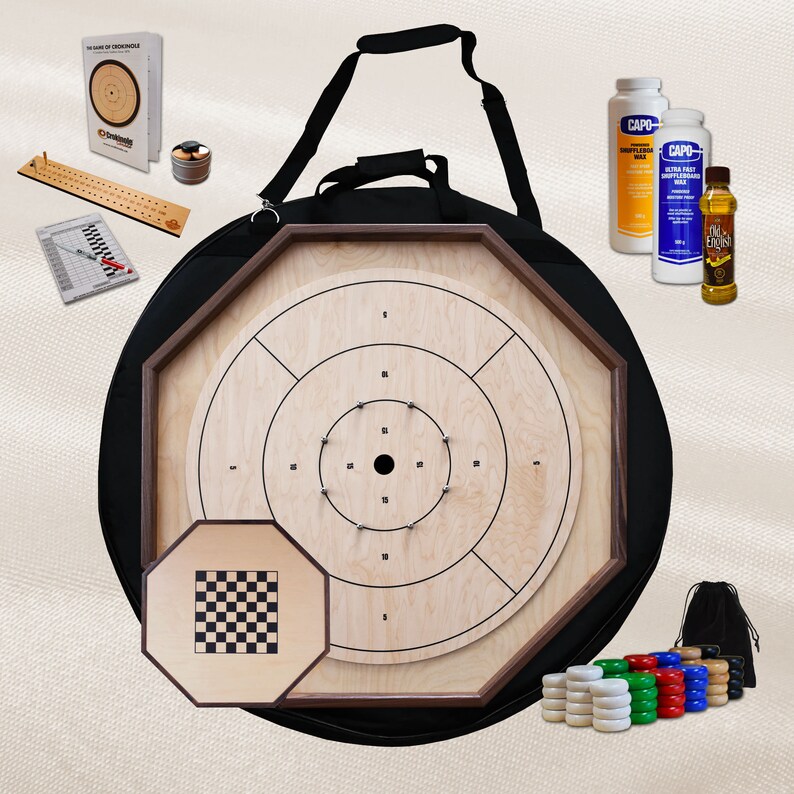 The Deluxe Kit Traditional Octagon Crokinole Board Game Kit - Etsy
