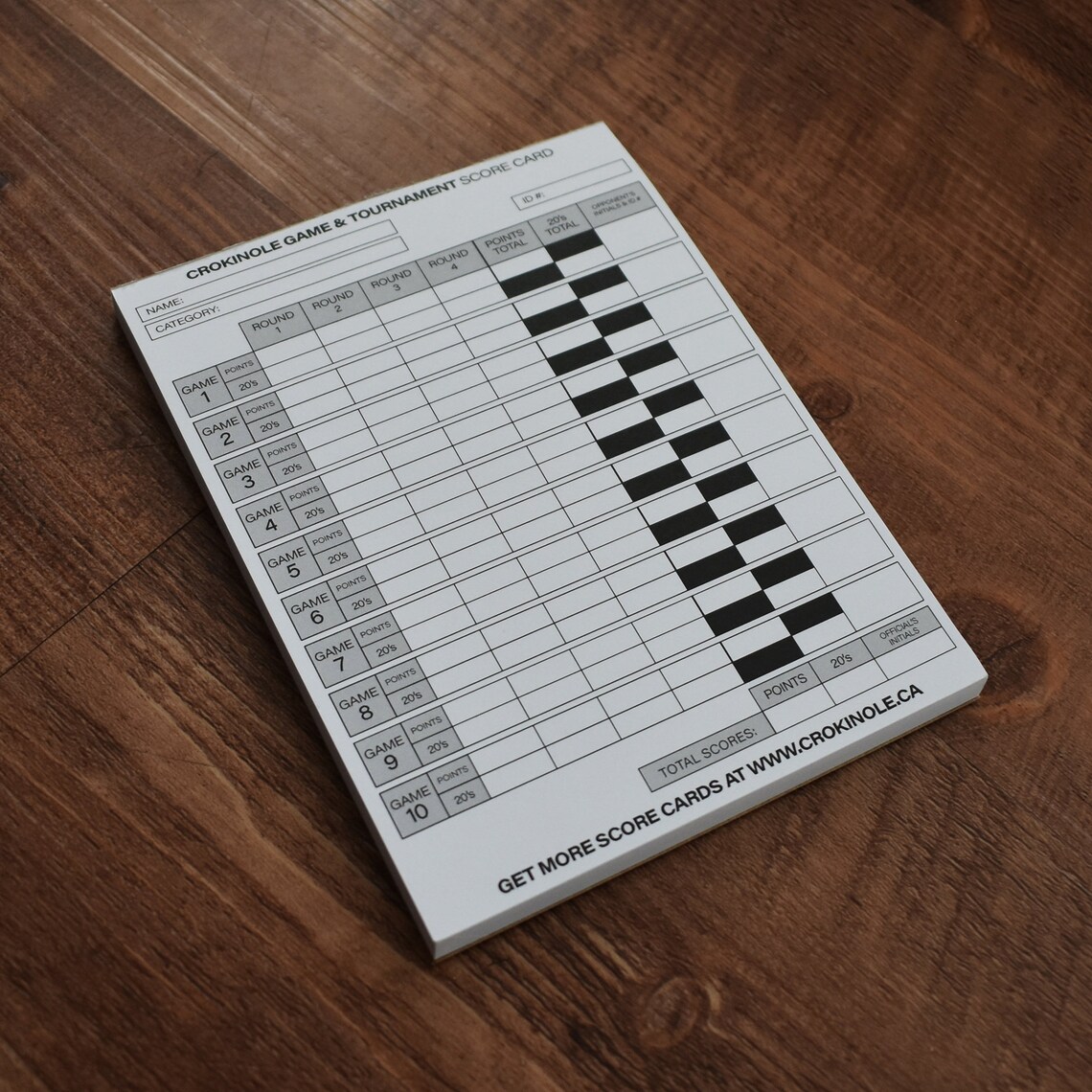 Crokinole Game & Tournament Score Cards pad | Etsy