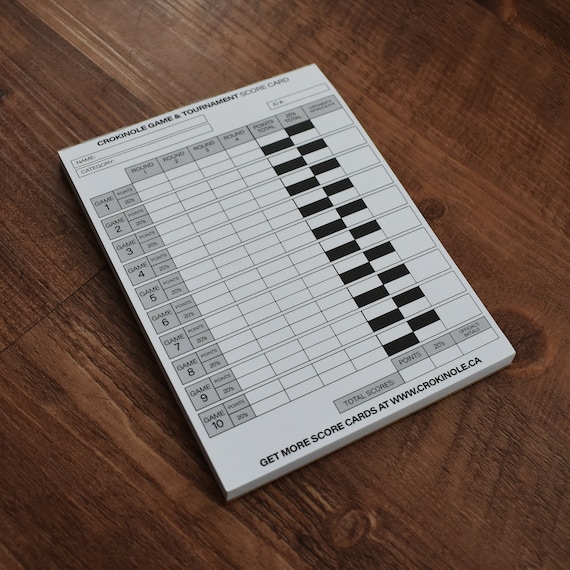 Crokinole Game & Tournament Score Cards pad | Etsy