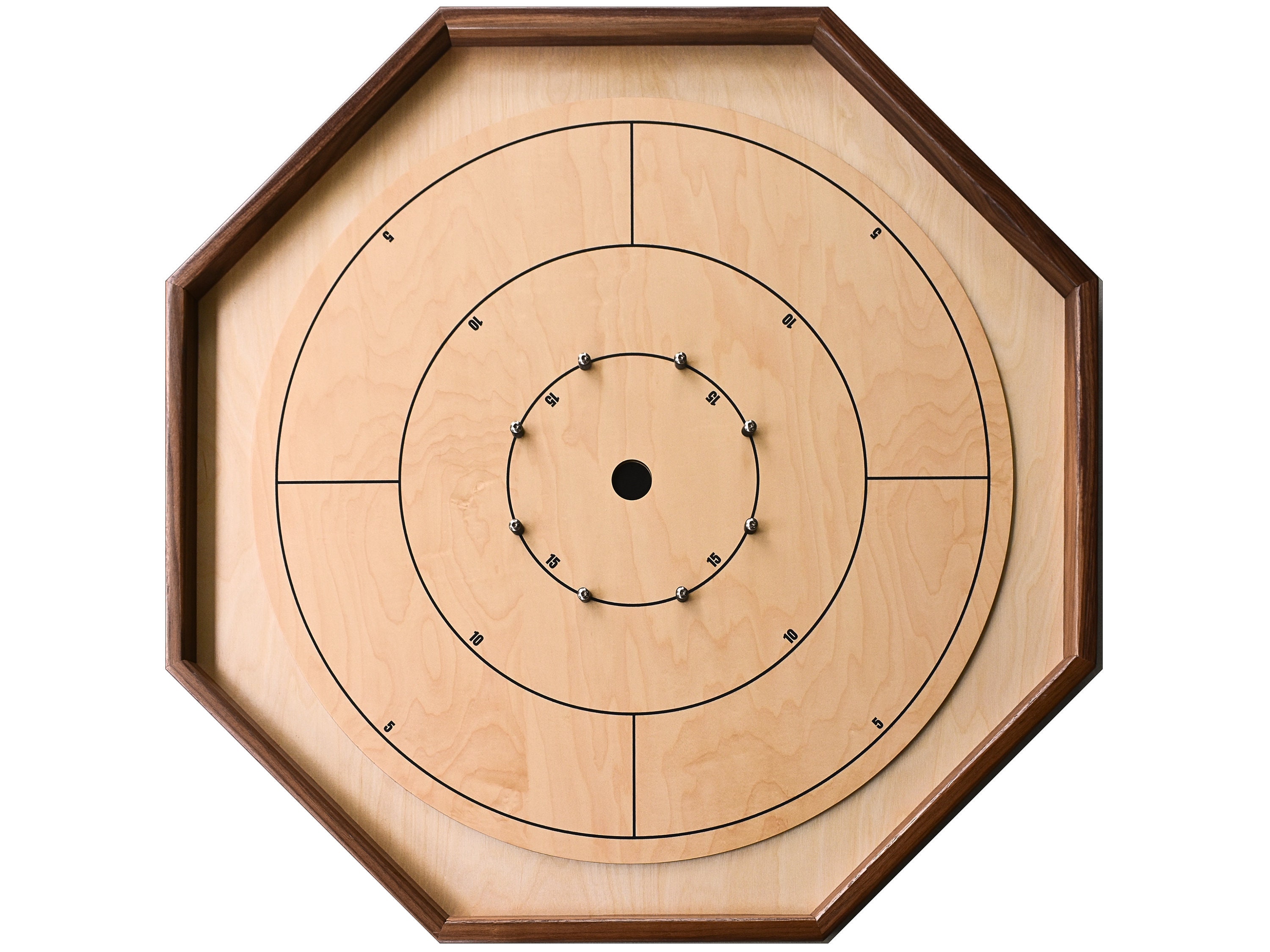 The Deluxe Crokinole Board - Traditional Octagon Game Set - 23-5/8 Inch ...