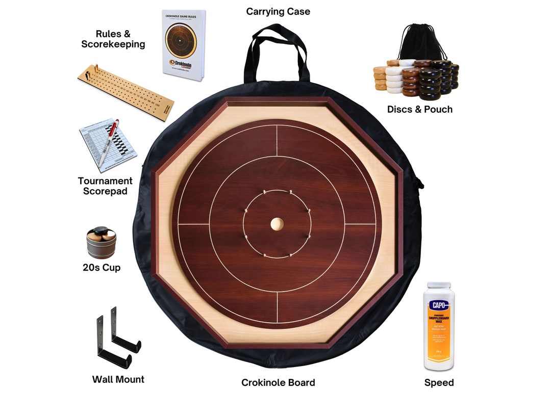 The Shiraz Cherry & Maple Crokinole Board for Beginners - Traditional ...