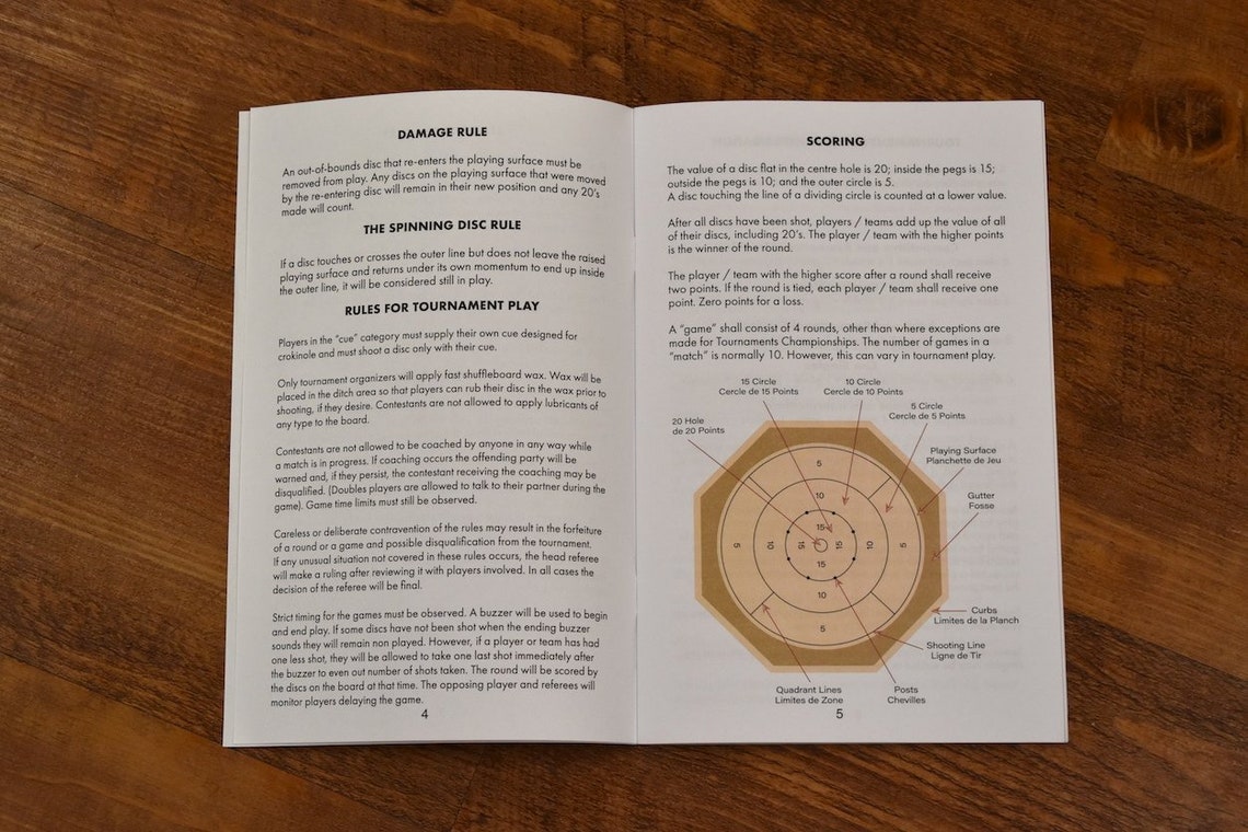 Crokinole Rules & Score Cards (physical Copy) - Etsy