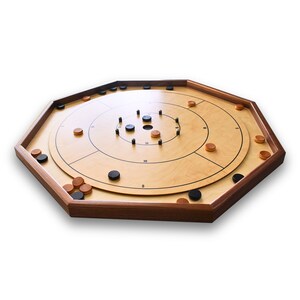 The Deluxe Crokinole Board - Traditional Octagon Game Set - 23-5/8 Inch ...