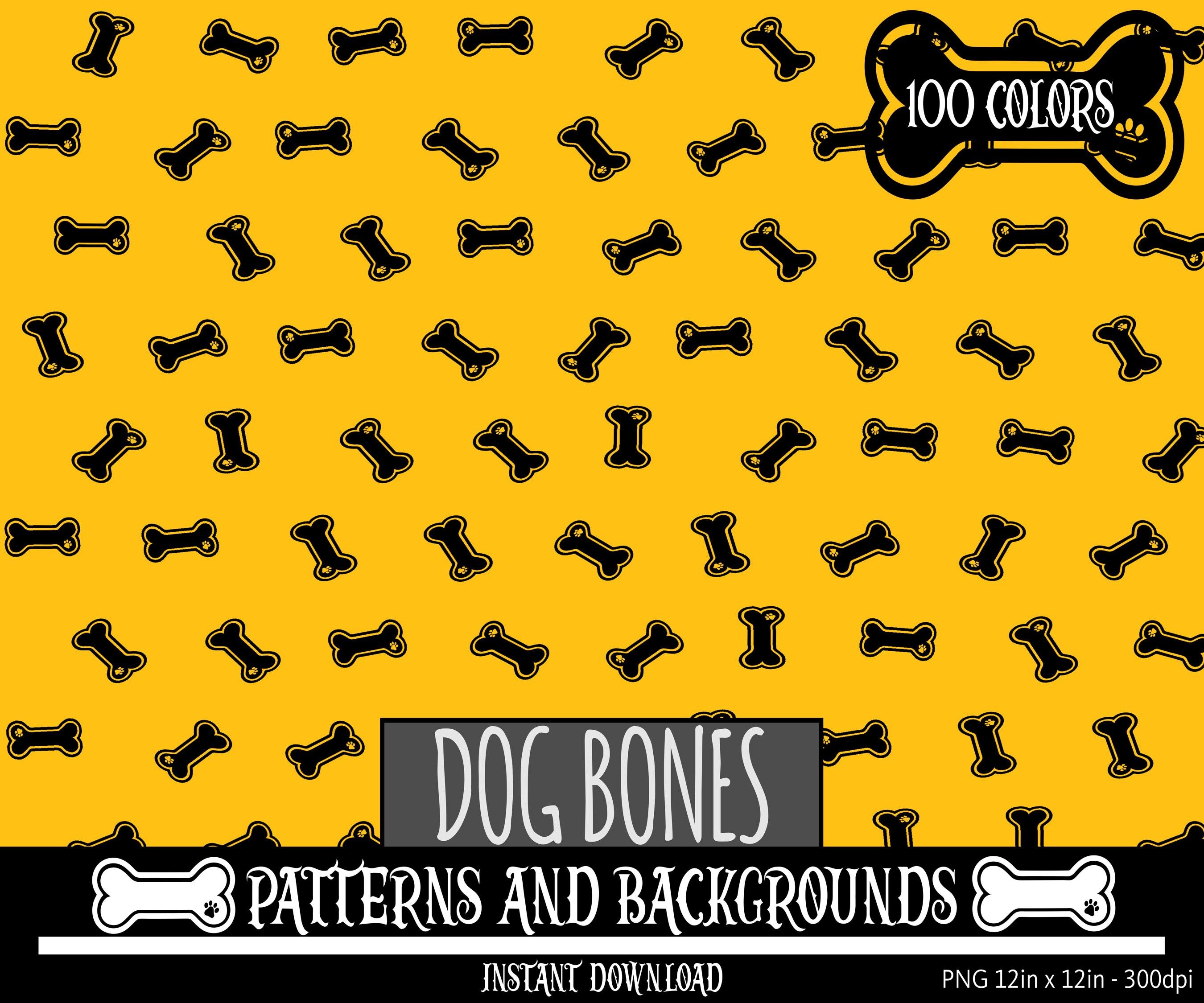 100 Seamless Dog Bone Digital Pattern PNG Dog Scrapbook Paper 100 Solid ...