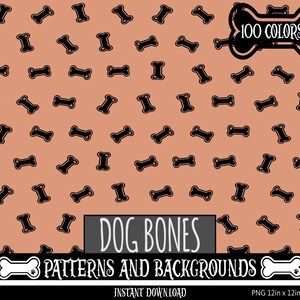 100 Seamless Dog Bone Digital Pattern PNG | Dog Scrapbook Paper | 100 ...