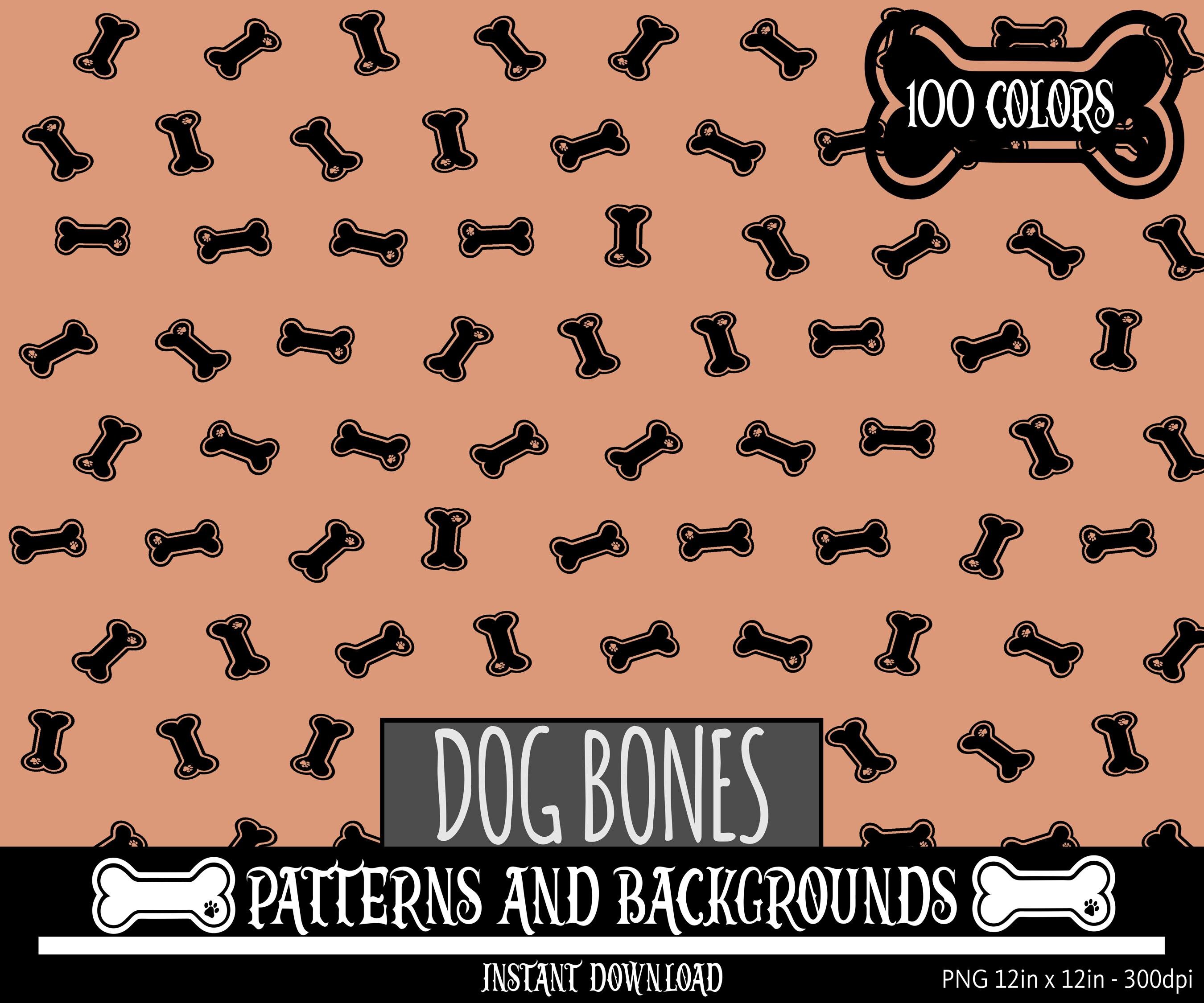 100 Seamless Dog Bone Digital Pattern PNG Dog Scrapbook Paper 100 Solid ...