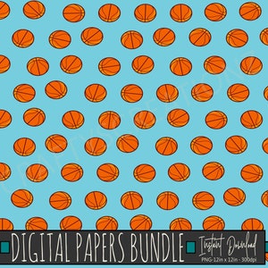 Basketball Digital Paper Pattern PNG | Sports Scrapbook Paper | 100 ...
