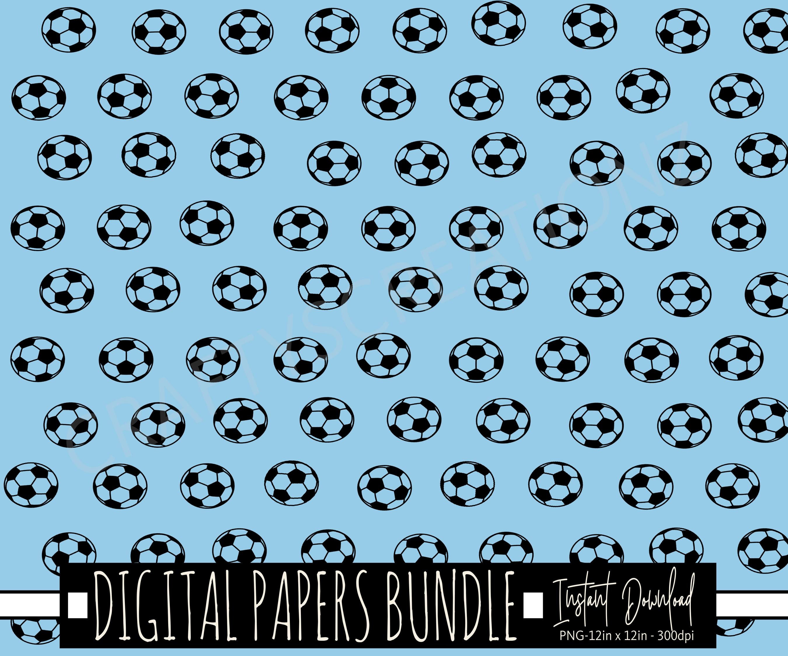 Soccer Ball Digital Paper Pattern PNG Sports Paper Scrapbook 100 ...