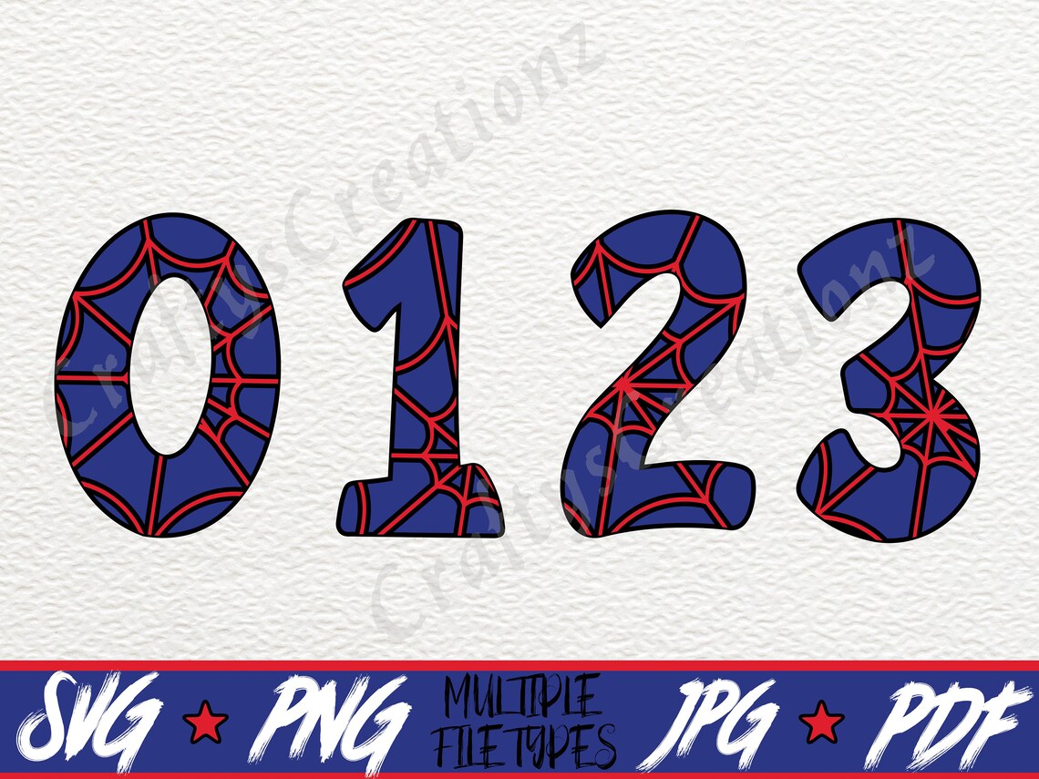Spiderweb Numbers SVG | Birthday Bundle Png | Jpg | Svg | Pdf | Bday ...