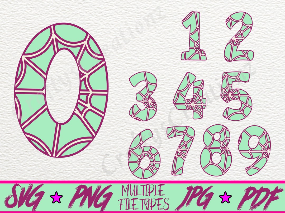 Spiderweb Birthday Bundle Numbers SVG | Png | Jpg | Svg | Pdf | Bday ...