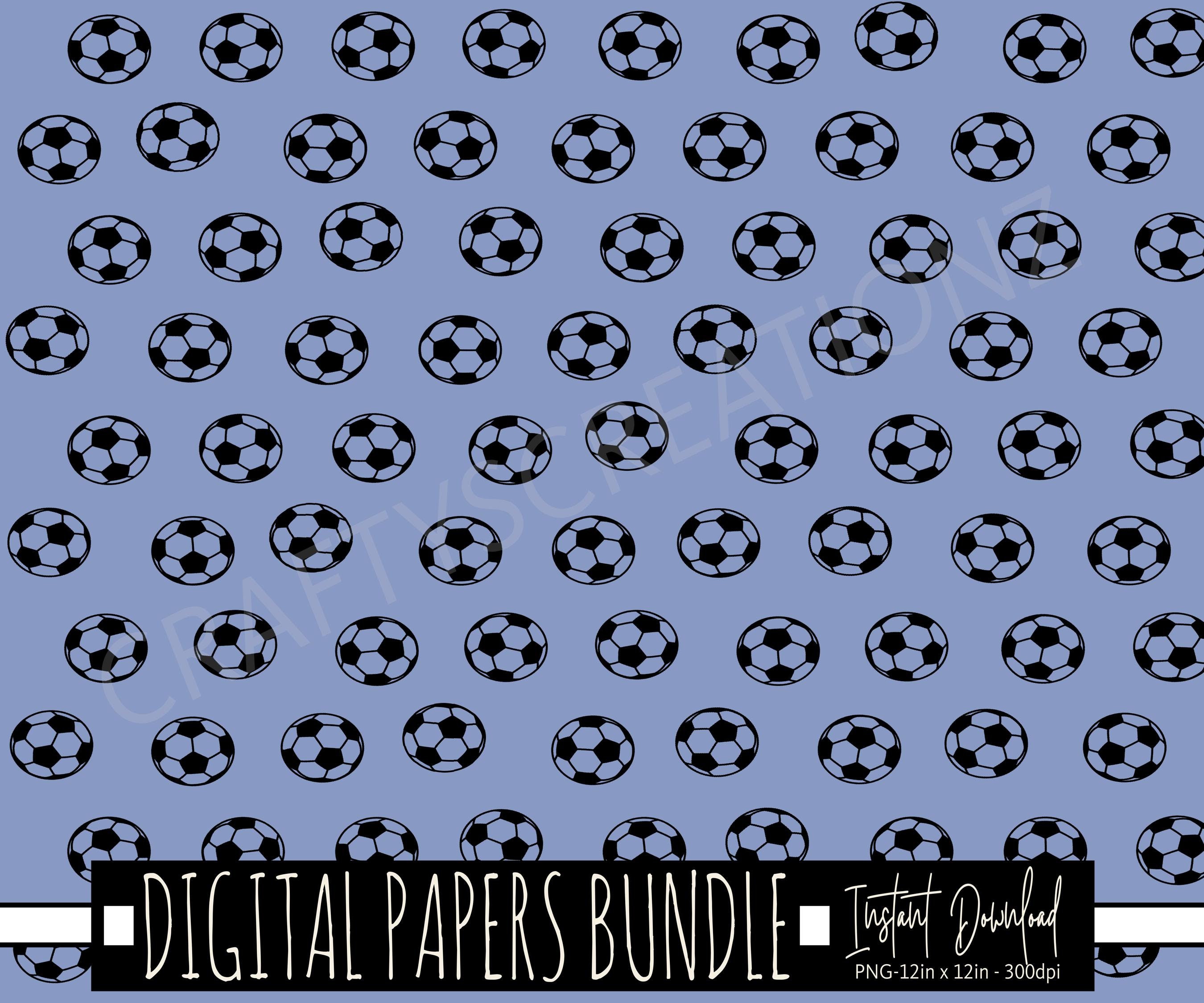 Soccer Ball Digital Paper Pattern PNG Sports Paper Scrapbook 100 ...