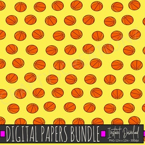 Basketball Digital Paper Pattern PNG | Sports Scrapbook Paper | 100 ...