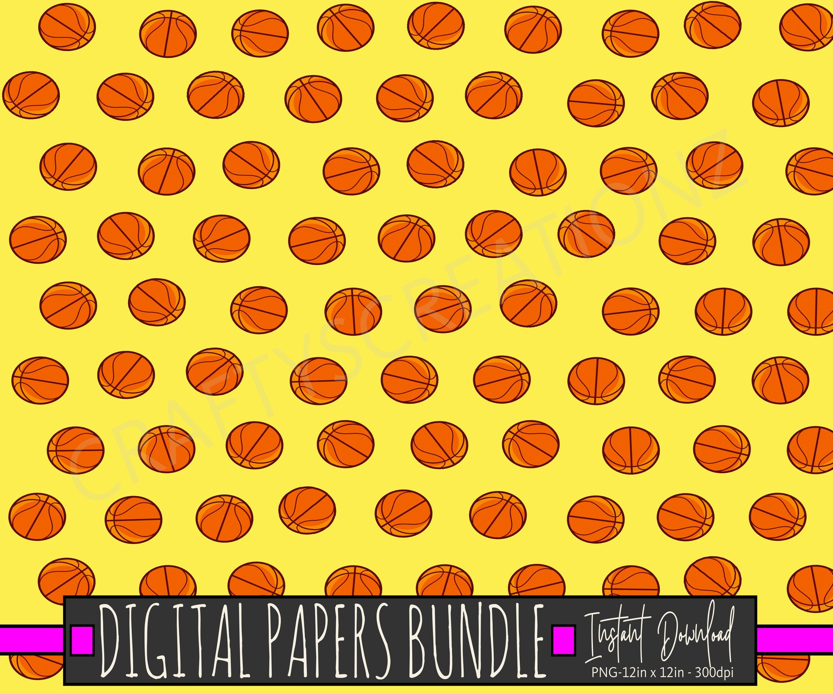 Basketball Digital Paper Pattern PNG Sports Scrapbook Paper 100 ...