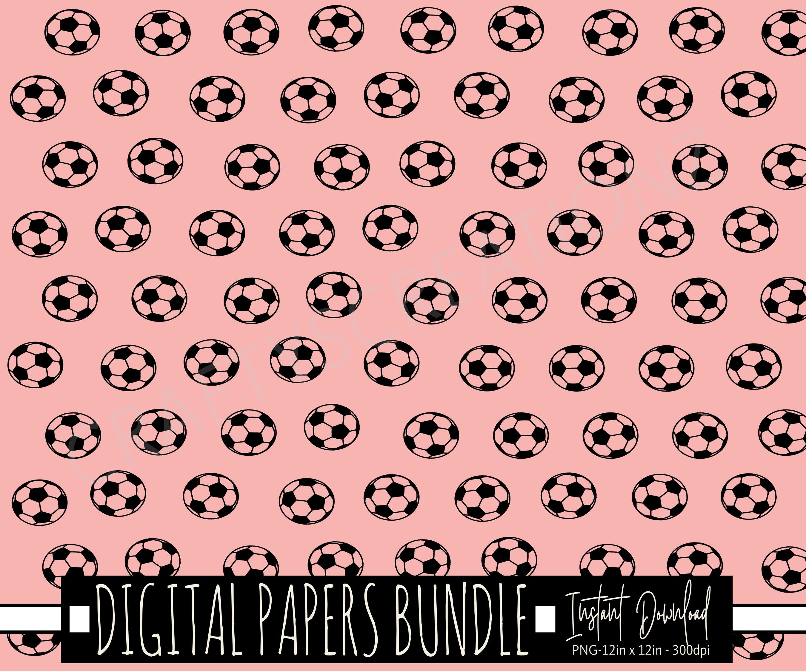 Soccer Ball Digital Paper Pattern PNG Sports Paper Scrapbook 100 ...