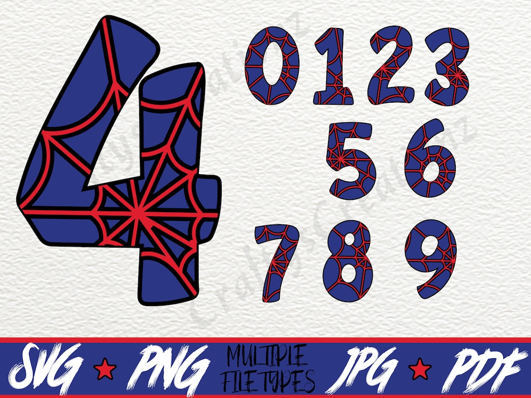 Spiderweb Numbers SVG | Birthday Bundle Png | Jpg | Svg | Pdf | Bday ...