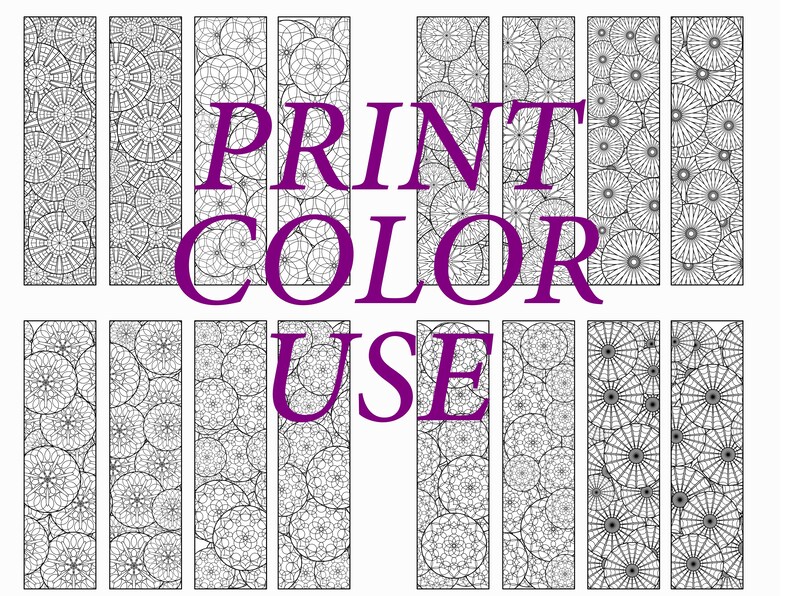 Mandala Coloring Bookmarks | 40 Total Bookmarks 8.5 X 11 Instant ...