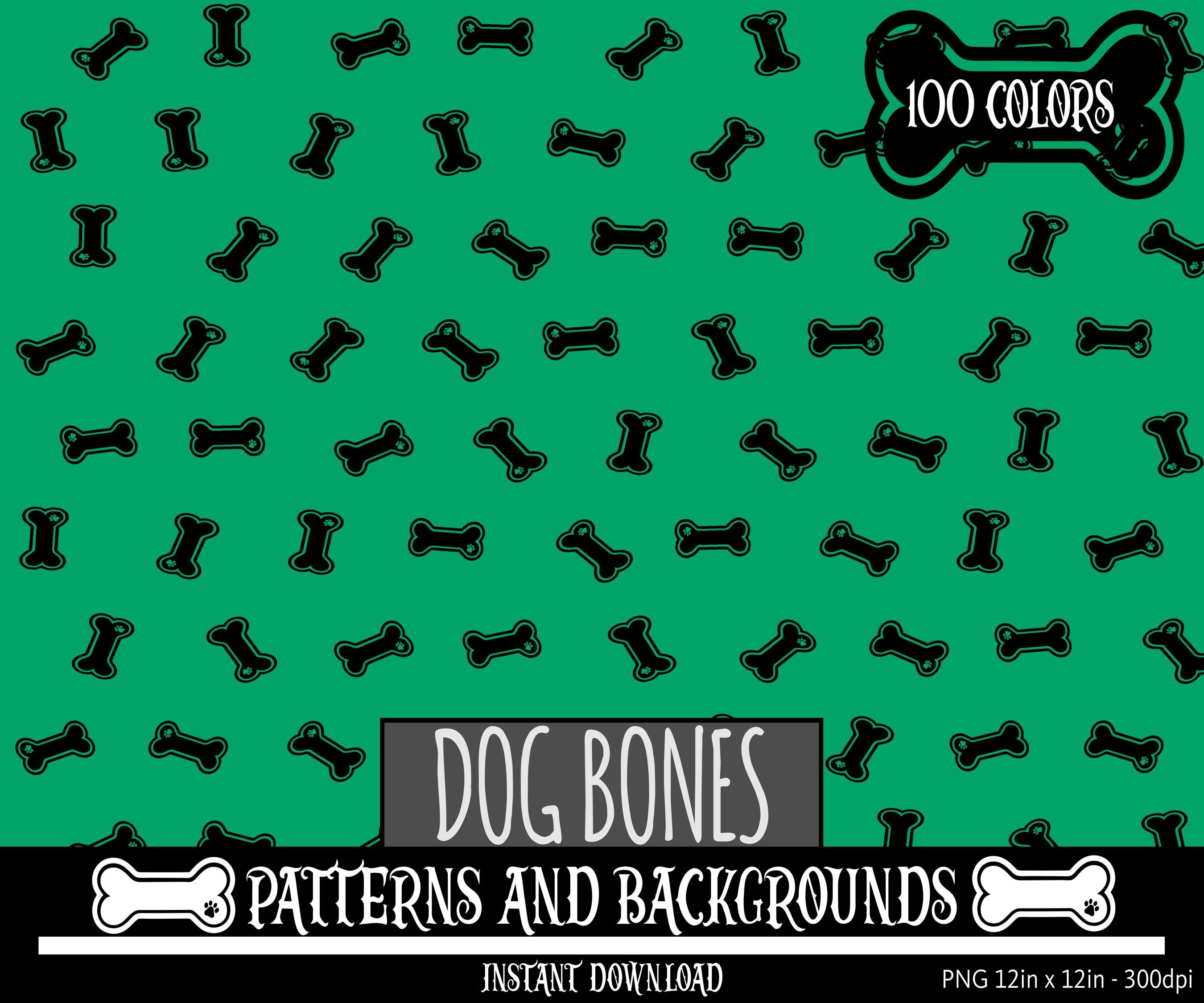 100 Seamless Dog Bone Digital Pattern PNG Dog Scrapbook Paper 100 Solid ...