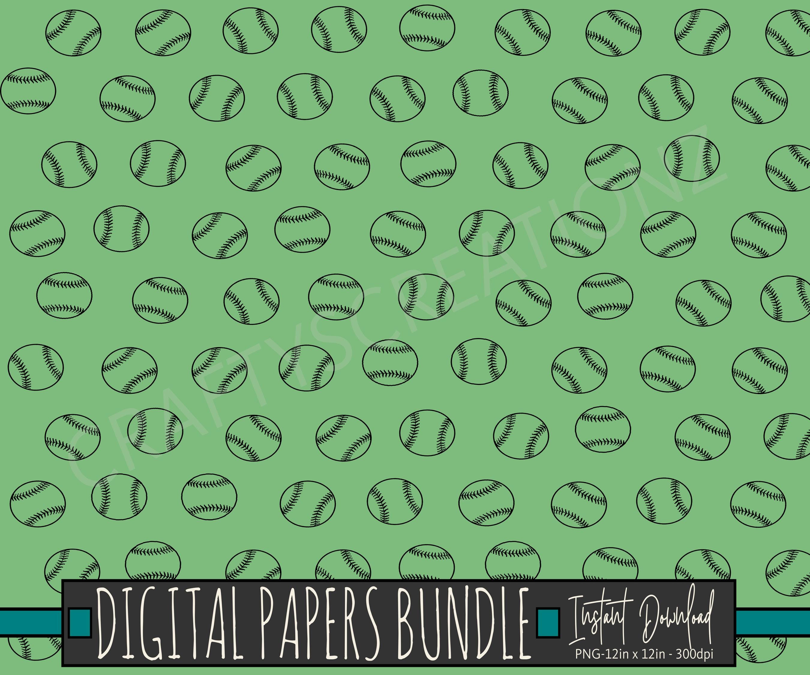 Baseball Digital Paper Pattern PNG Sports Field Scrapbook Paper 100 ...