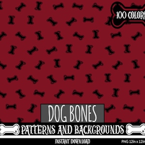 100 Seamless Dog Bone Digital Pattern PNG | Dog Scrapbook Paper | 100 ...