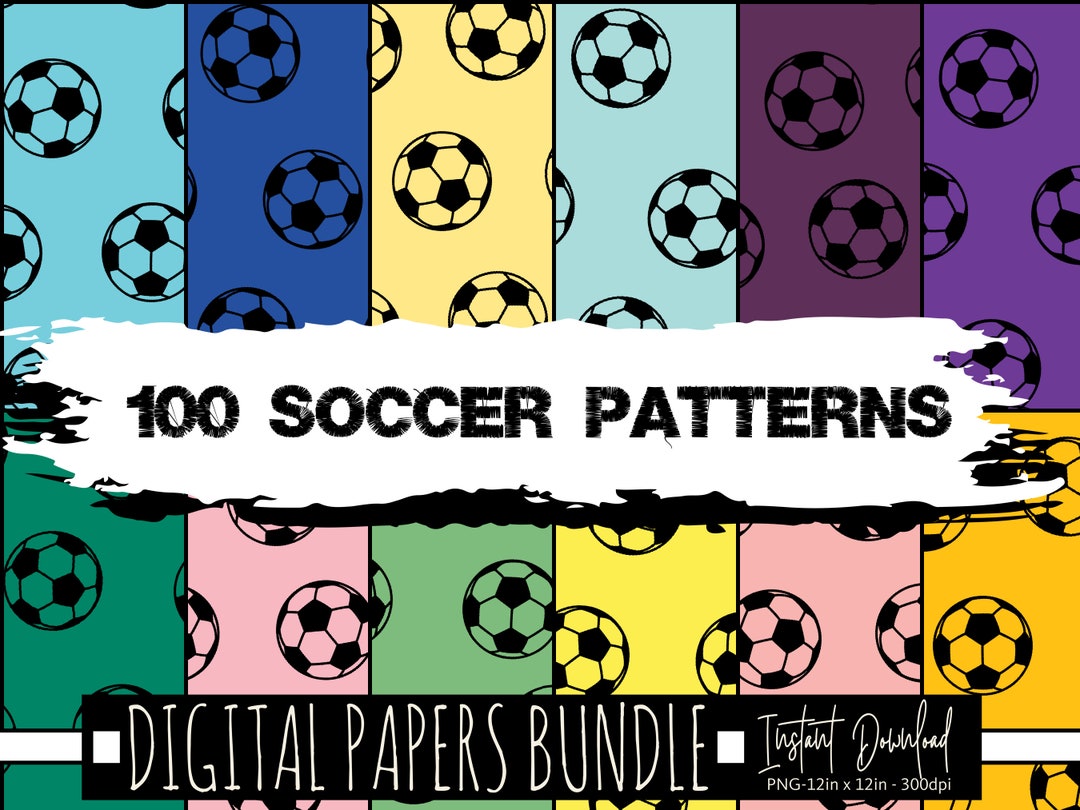Soccer Ball Digital Paper Pattern PNG | Sports Paper Scrapbook | 100 ...