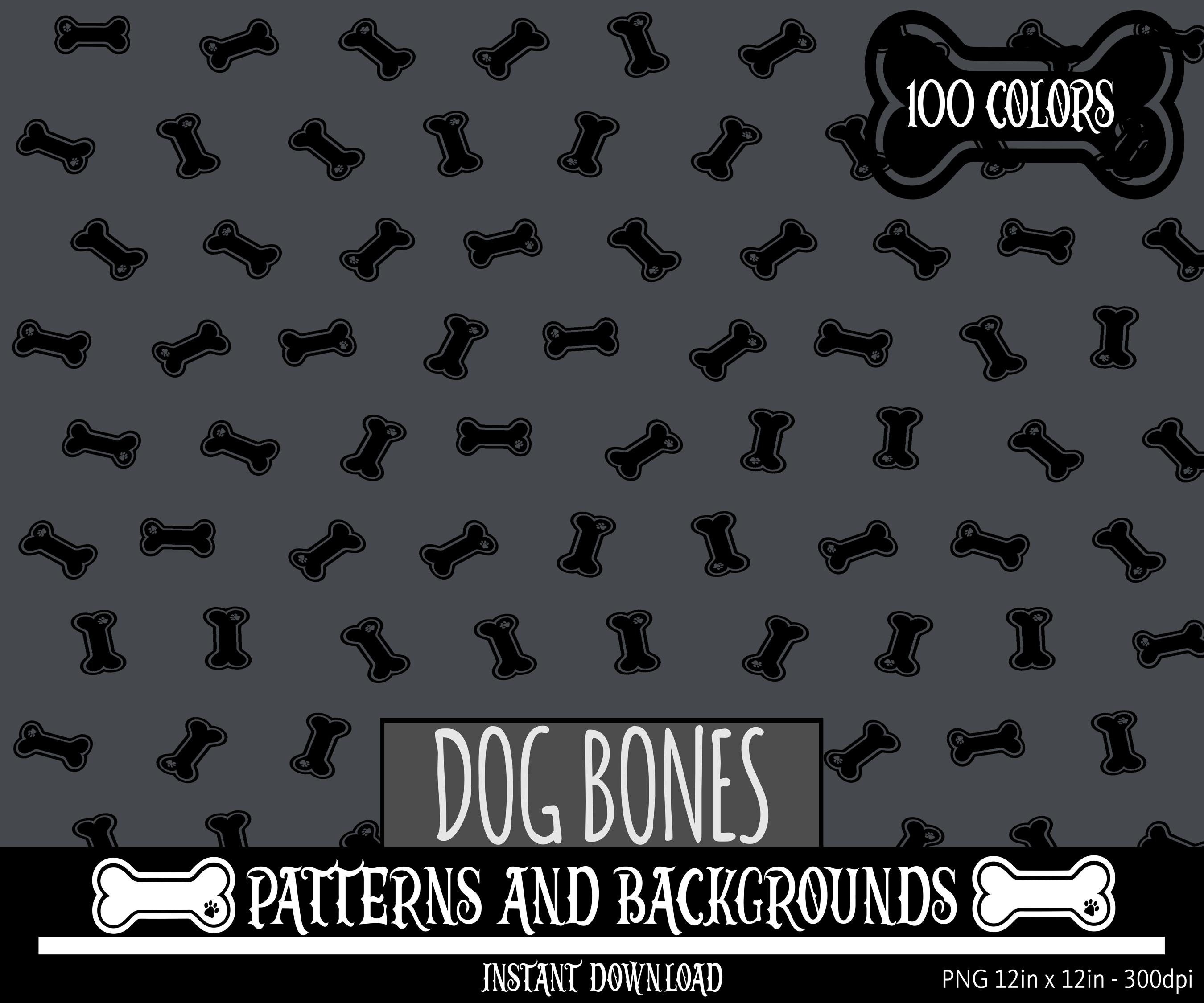 100 Seamless Dog Bone Digital Pattern PNG Dog Scrapbook Paper 100 Solid ...