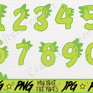 Dinosaur Birthday Numbers SVG | Png | Jpg | Svg | Pdf | Bday Clipart ...