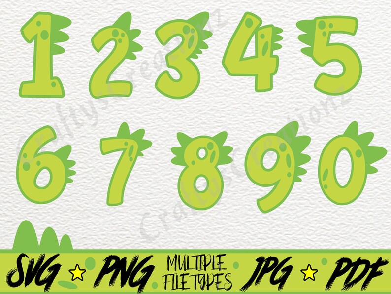 Dinosaur Birthday Numbers SVG Png Jpg Svg Pdf Bday Clipart Party ...