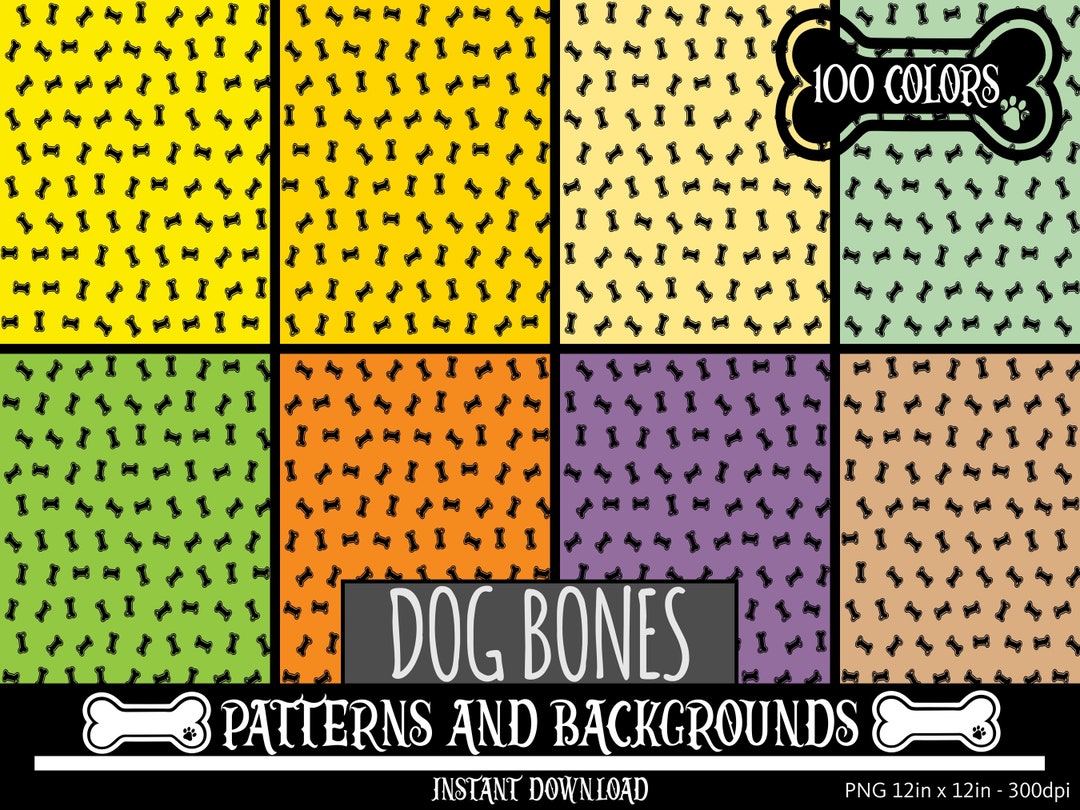 100 Seamless Dog Bone Digital Pattern PNG | Dog Scrapbook Paper | 100 ...