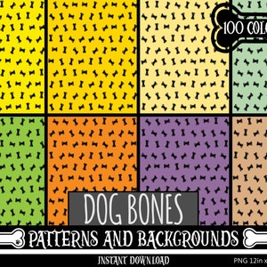 100 Seamless Dog Bone Digital Pattern PNG | Dog Scrapbook Paper | 100 ...