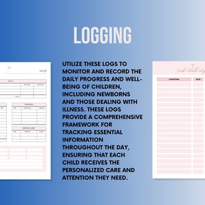 Nanny Binder: Medical Records, Child Log, Contract, Policies, Forms ...