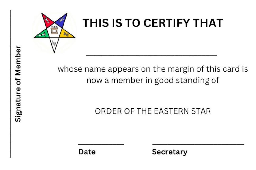 OES Travel and Dues Cards Template [3.5x2] - Etsy