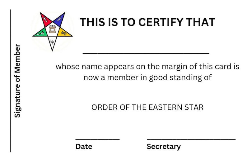 OES Travel and Dues Cards Template [3.5x2] - Etsy