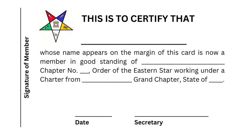 OES Travel and Dues Cards Template [3.5x2] - Etsy