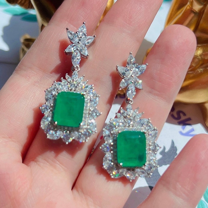 Emerald Earrings - Etsy