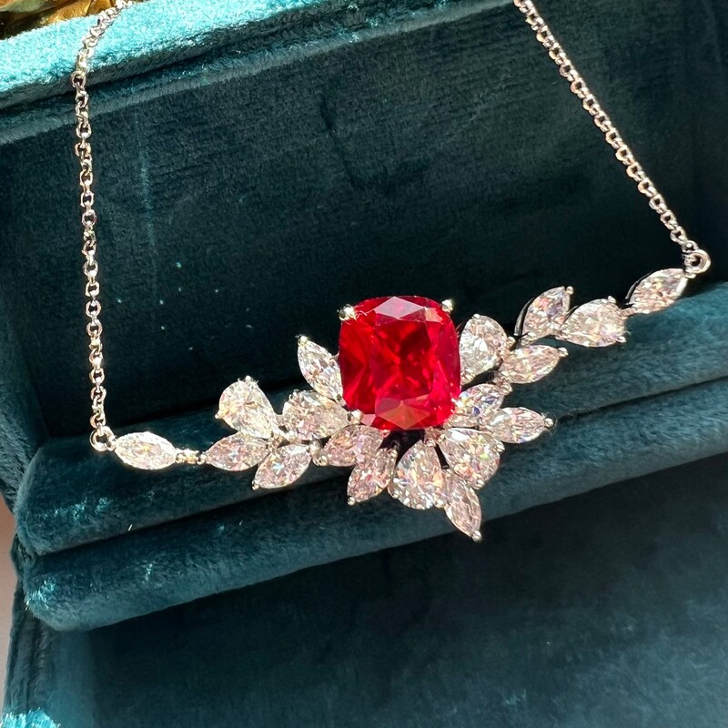 Red Ruby Necklace - Etsy