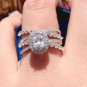 Oval Diamond Multilayer Ring, Luxury Fancy Ring, Unique Design, Best ...