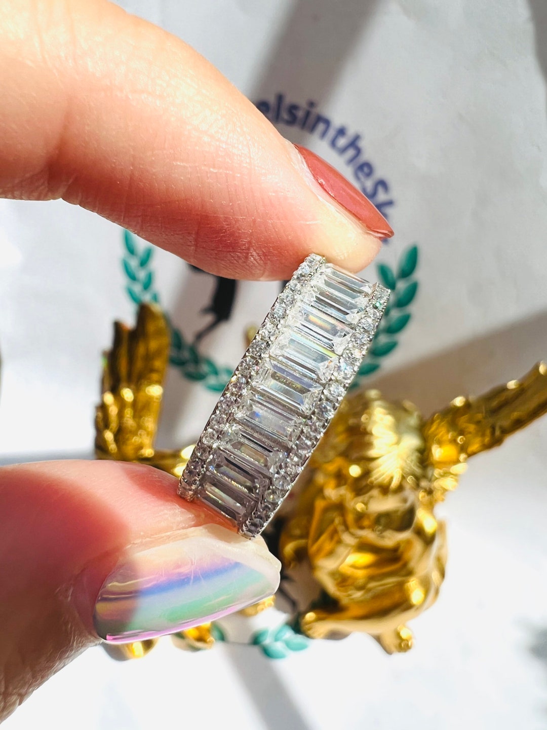 Emerald Cut Baguette Eternity Band Ring Fabulous Engagement Ring ...