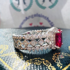 Lace Vintage Style Red Ruby Channel Setting Ring Exquisite Jewelry ...