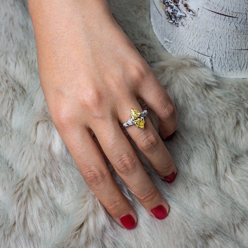 Classic Wedding Ringhorse Eye-shape 6ct 8x14 Mm Fabulous | Etsy