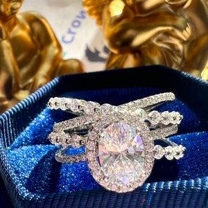 Oval Diamond Multilayer Ring, Luxury Fancy Ring, Unique Design, Best ...