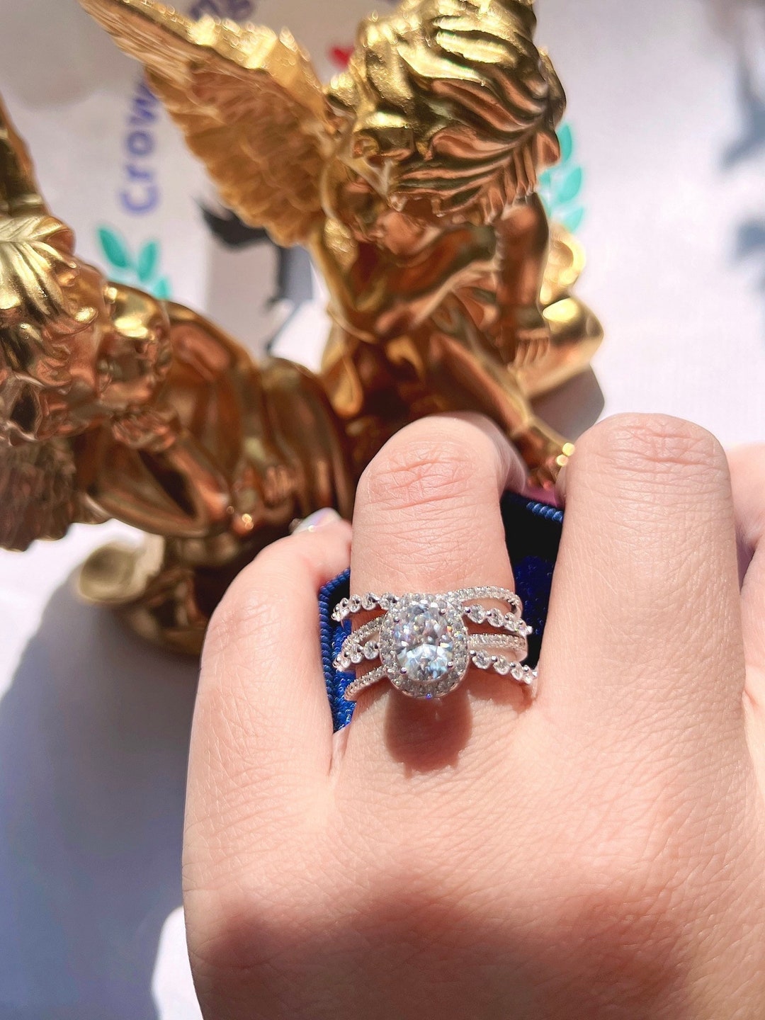 Oval Diamond Multilayer Ring, Luxury Fancy Ring, Unique Design, Best ...