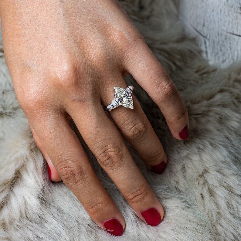 Classic Wedding Ringhorse Eye-shape 6ct 8x14 Mm Fabulous | Etsy