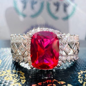 Lace Vintage Style Red Ruby Channel Setting Ring Exquisite Jewelry ...