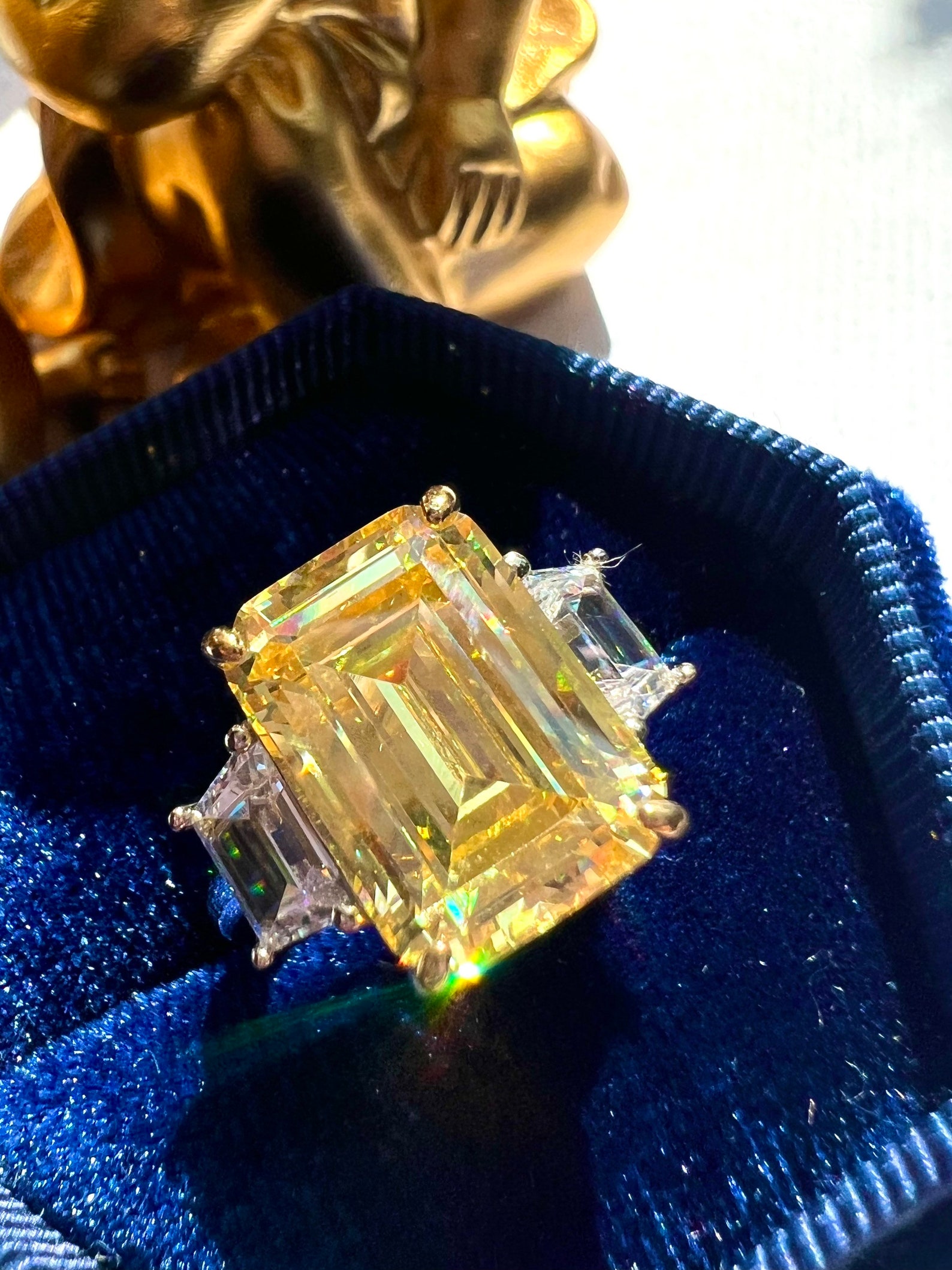 10CT Princess Cut Canary Yellow DIAMOND Ring 14x10mm Fabulous - Etsy